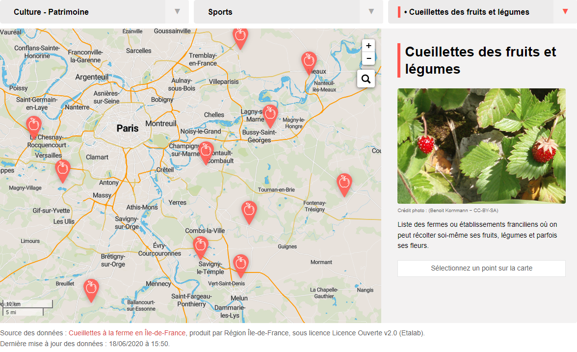 Catalogue des visualisations — Open data Île-de-France